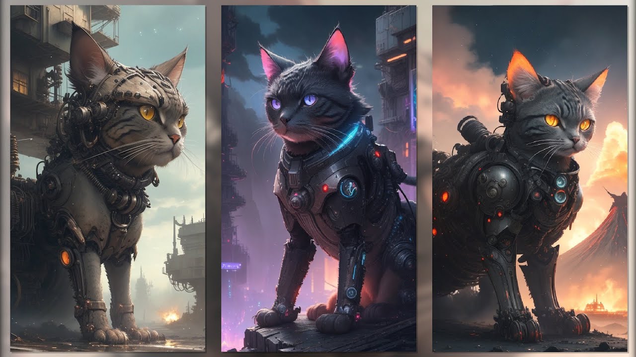 Feline Fury: AI Renders Post-Apocalyptic Cat Mech Masterpiece! 🐾🤖🎨 ...