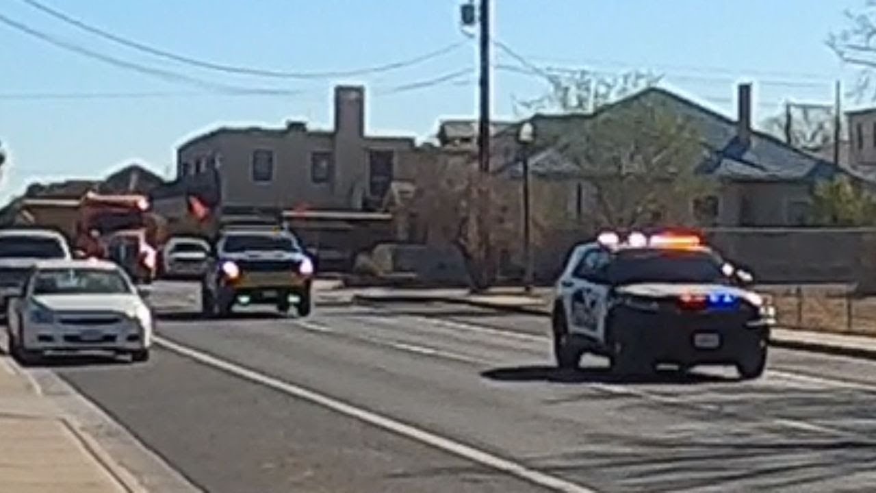 Alpine Police Department Escorting Overside Load - YouTube