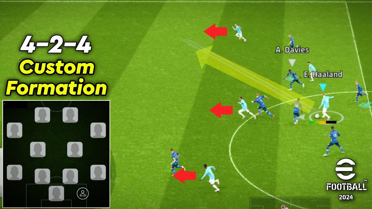 424 Formation eFootball 2024 Mobile 🔥 Custom Tactics For Quick Counter ...