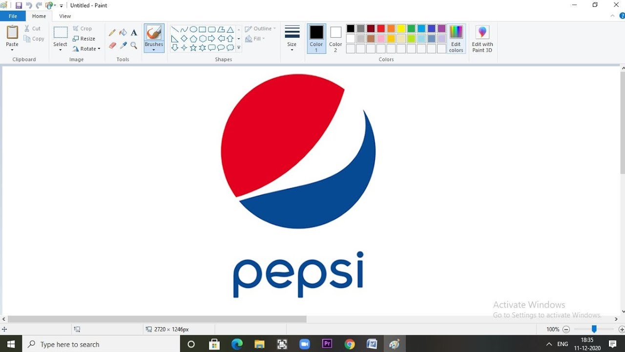 How to draw a pepsi logo in ms paint.@Pepsi - YouTube