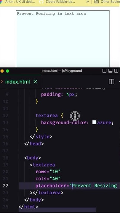 #shorts CSS Tips 033 || Hindi || Prevent Textarea from resizing - YouTube
