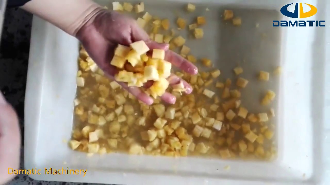Nice Pineapple cubes, fruit cube cutting machine - YouTube