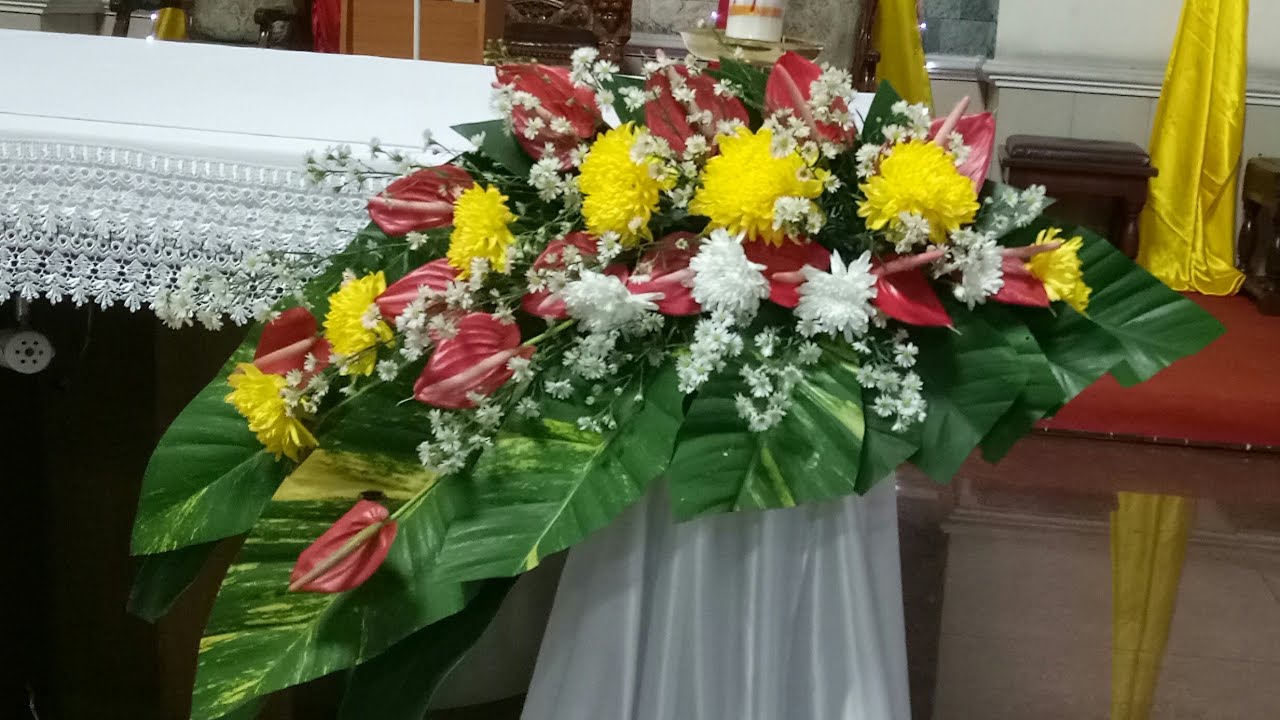 Tutorial Merangkai Bunga Altar Gereja, dengan menggunakan bunga Kala ...