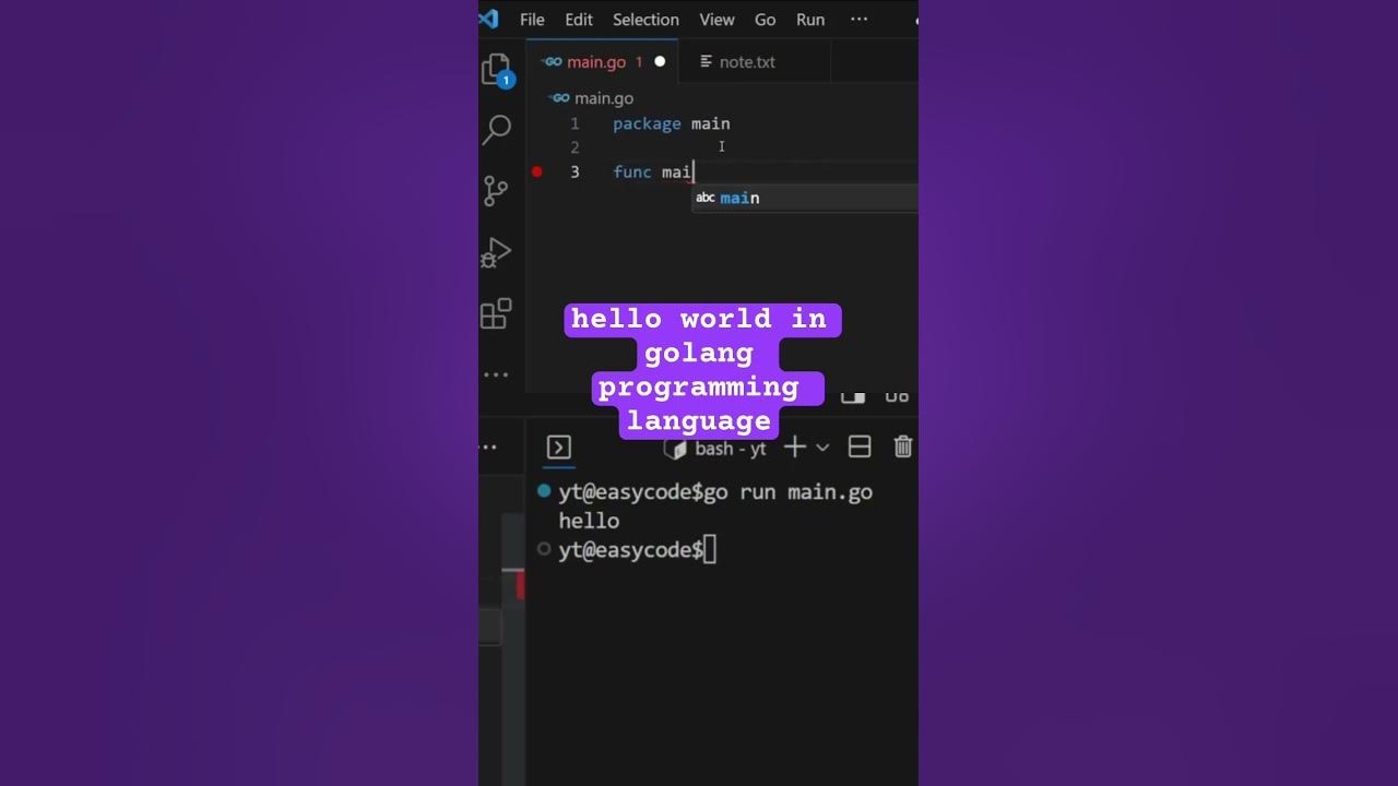 Hello World In Golang Programming Language Tutorial Codingmalayalam Coding Javascript Python