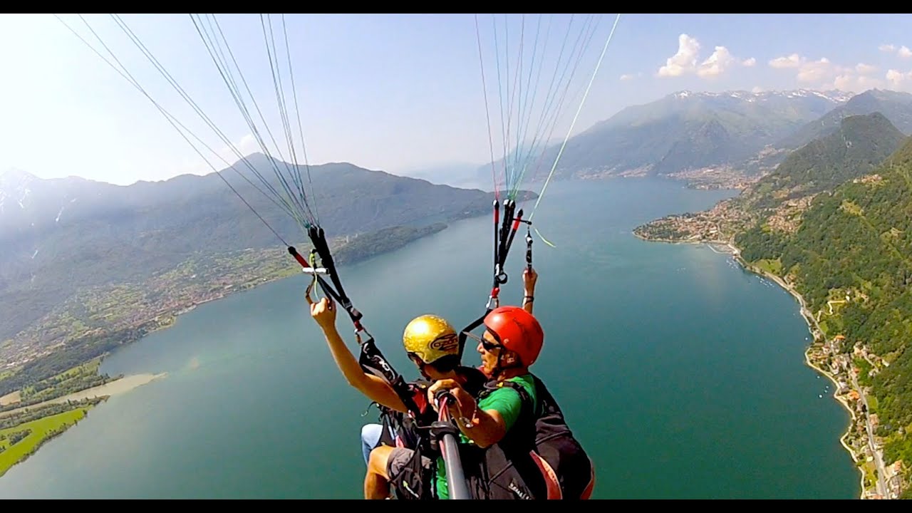 tandem parapente lac de come - YouTube