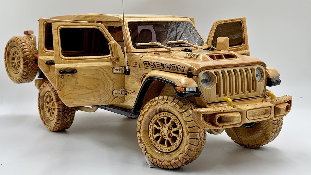 #82 Wood Carving - 2022 Jeep Wrangler Rubicon - Woodworking Art - YouTube