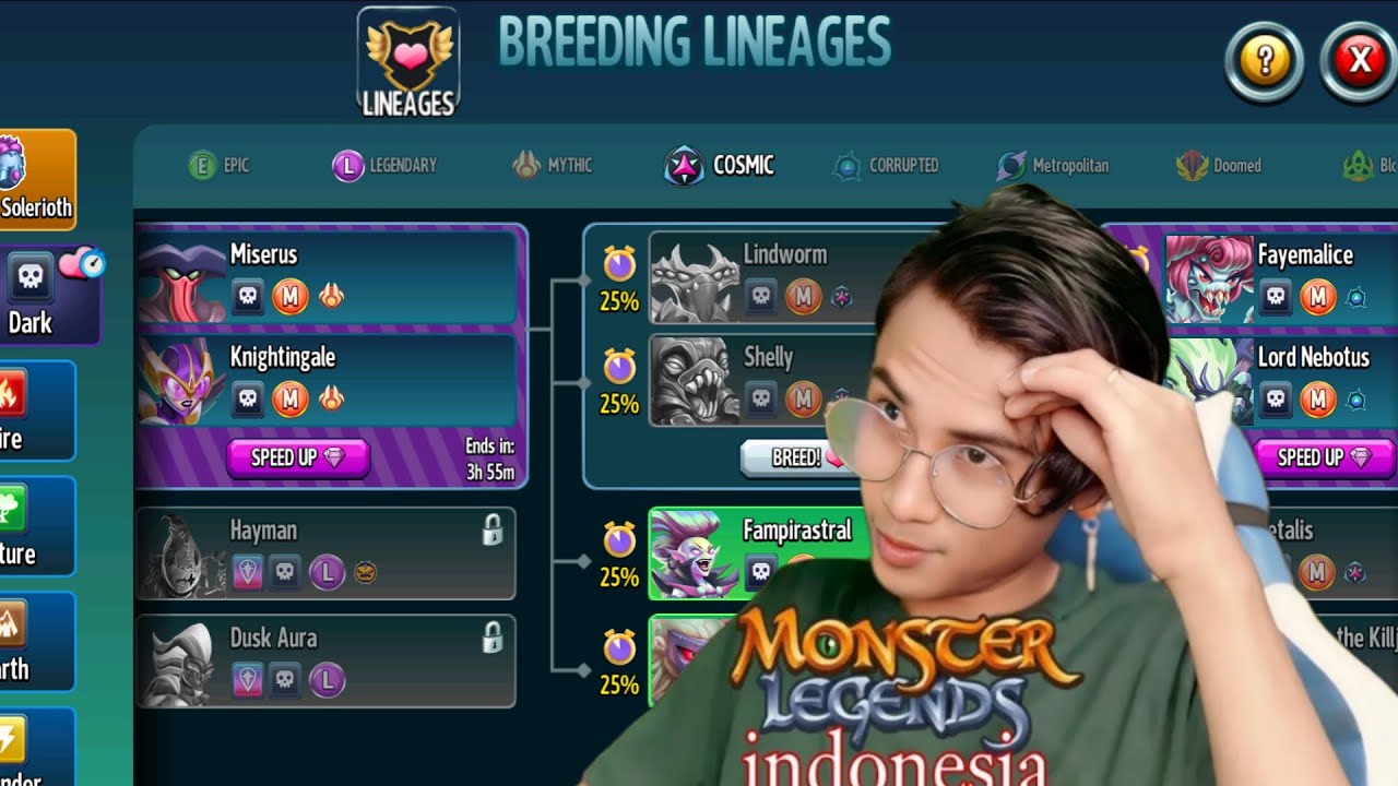 Breeding Lineages Monster Legends INDONESIA - YouTube