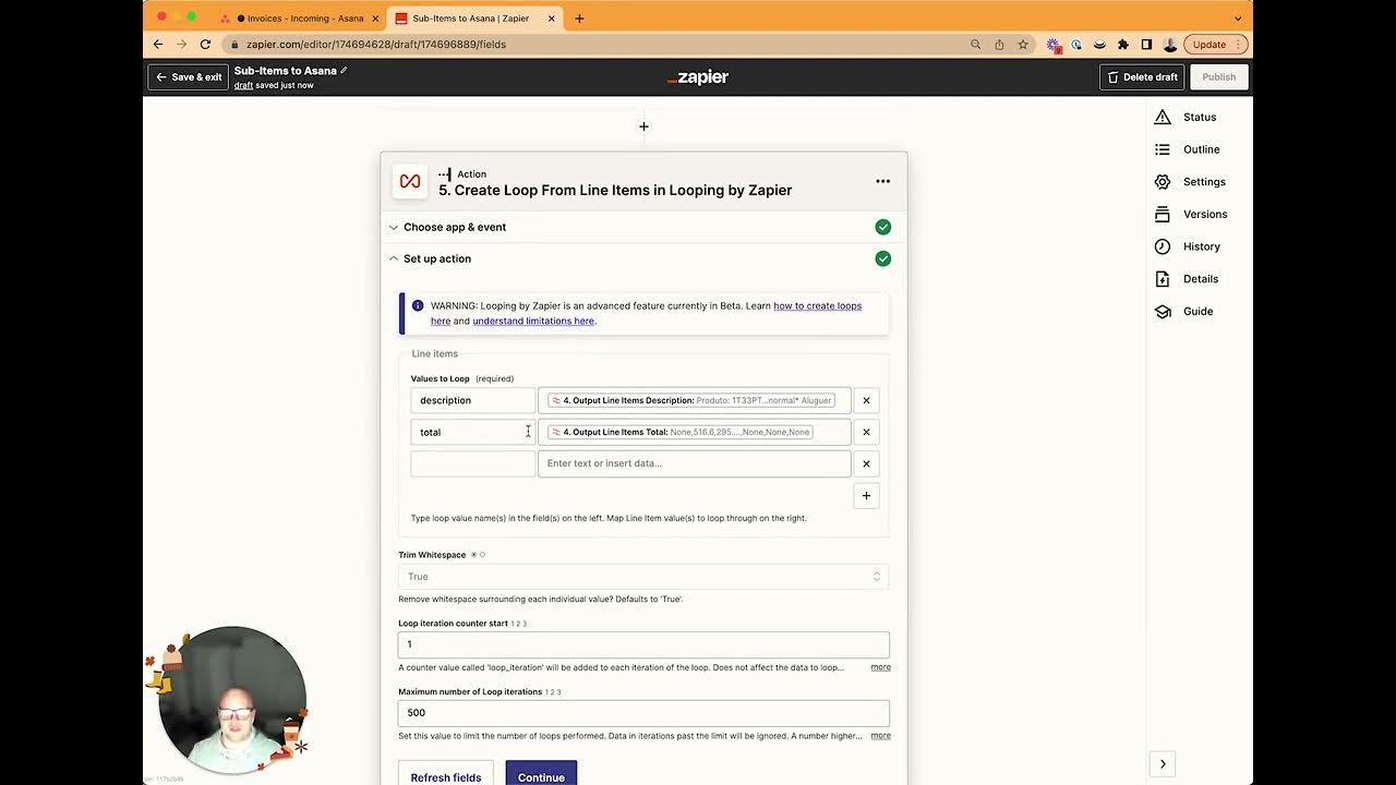Bitskout v2 - Extracting Line Items from an Invoice with Zapier to Asana Subtask - YouTube