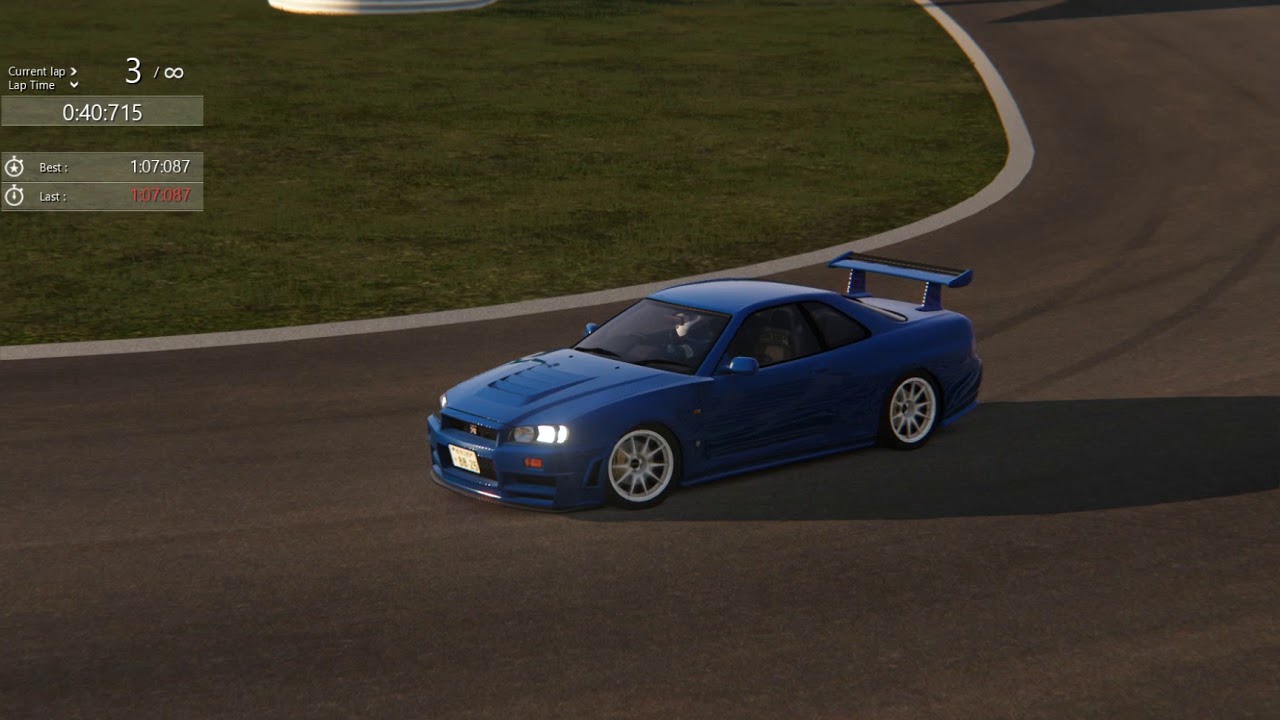 Assetto Corsa - Nissan Skyline GTR R34 - Tsukuba Time Attack - YouTube