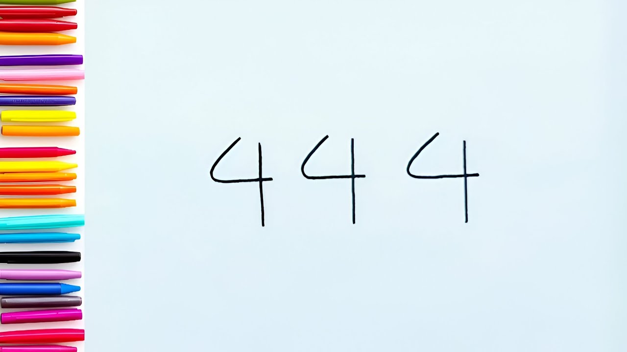 How to birds drawing for kids easy | 444 numbers drawing step by step ...