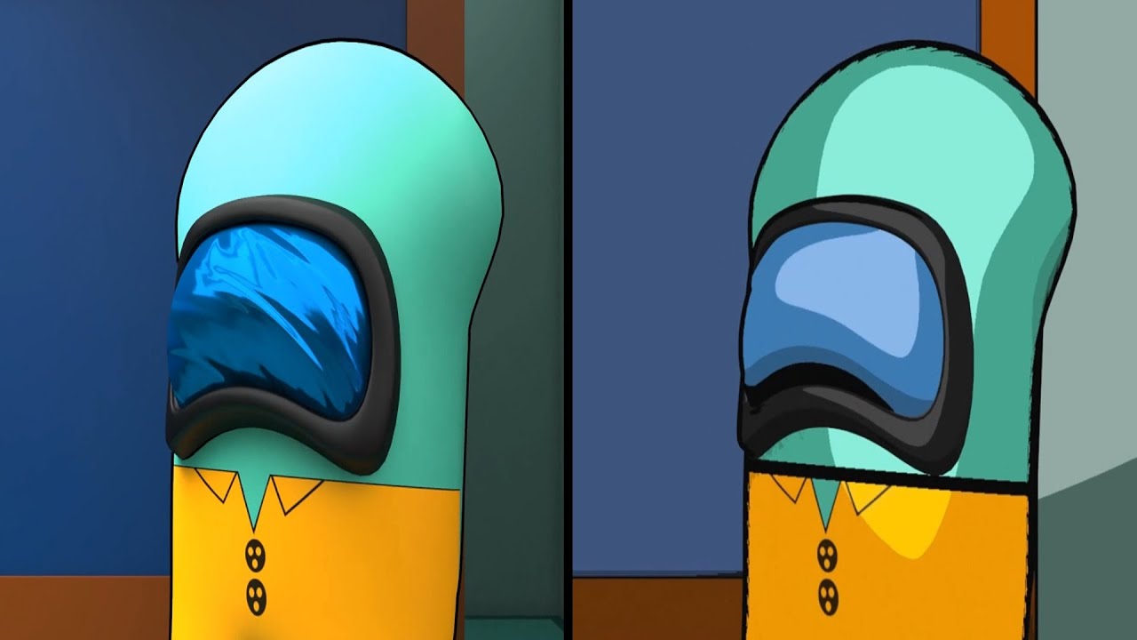 2D VS 3D animation in AMONG US - (circle) - YouTube