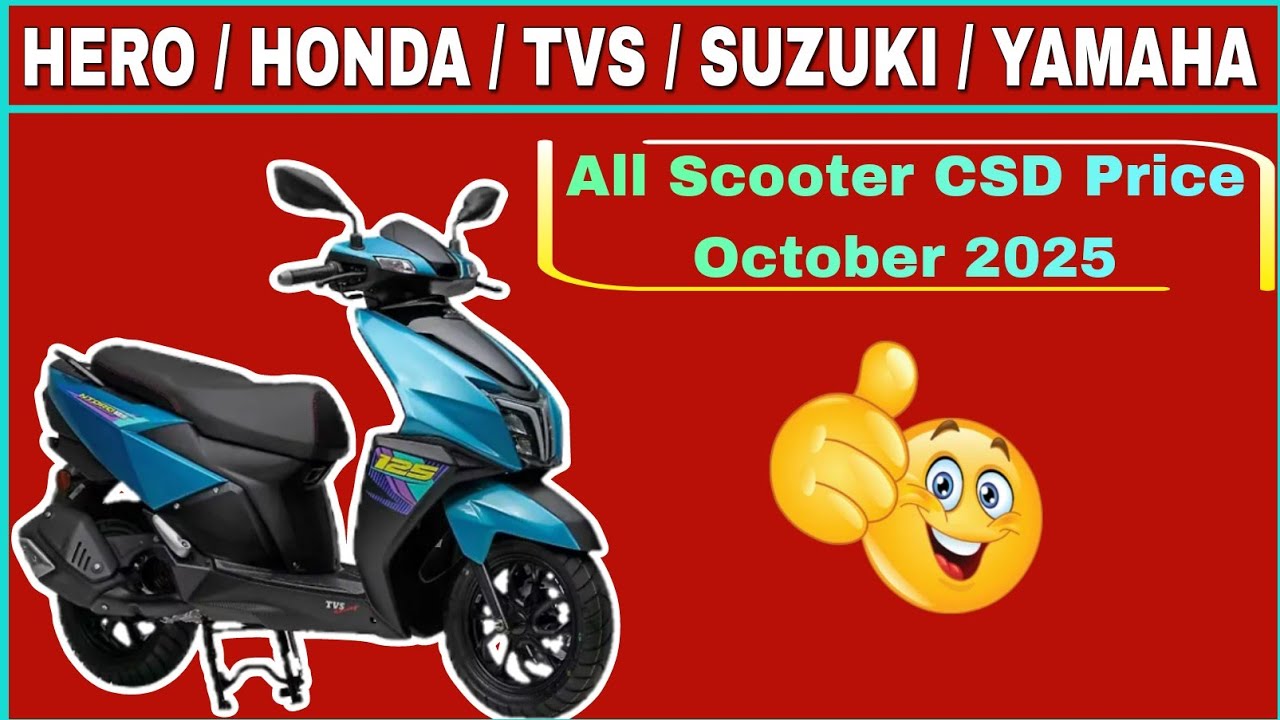 All Scooter List available in CSD with new CSD price October 2025 ...