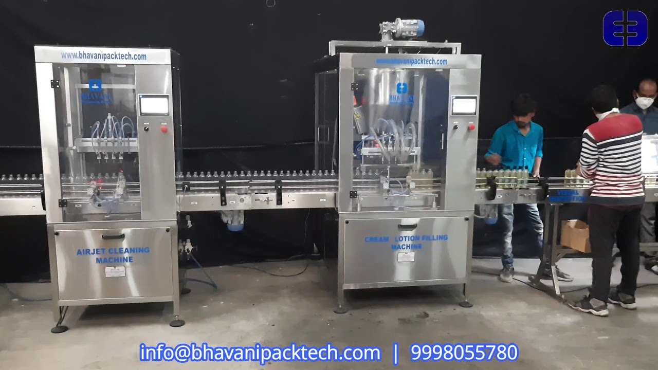 Lotion Cream Filling Line - Viscous Filling Line - Hand wash Filling ...