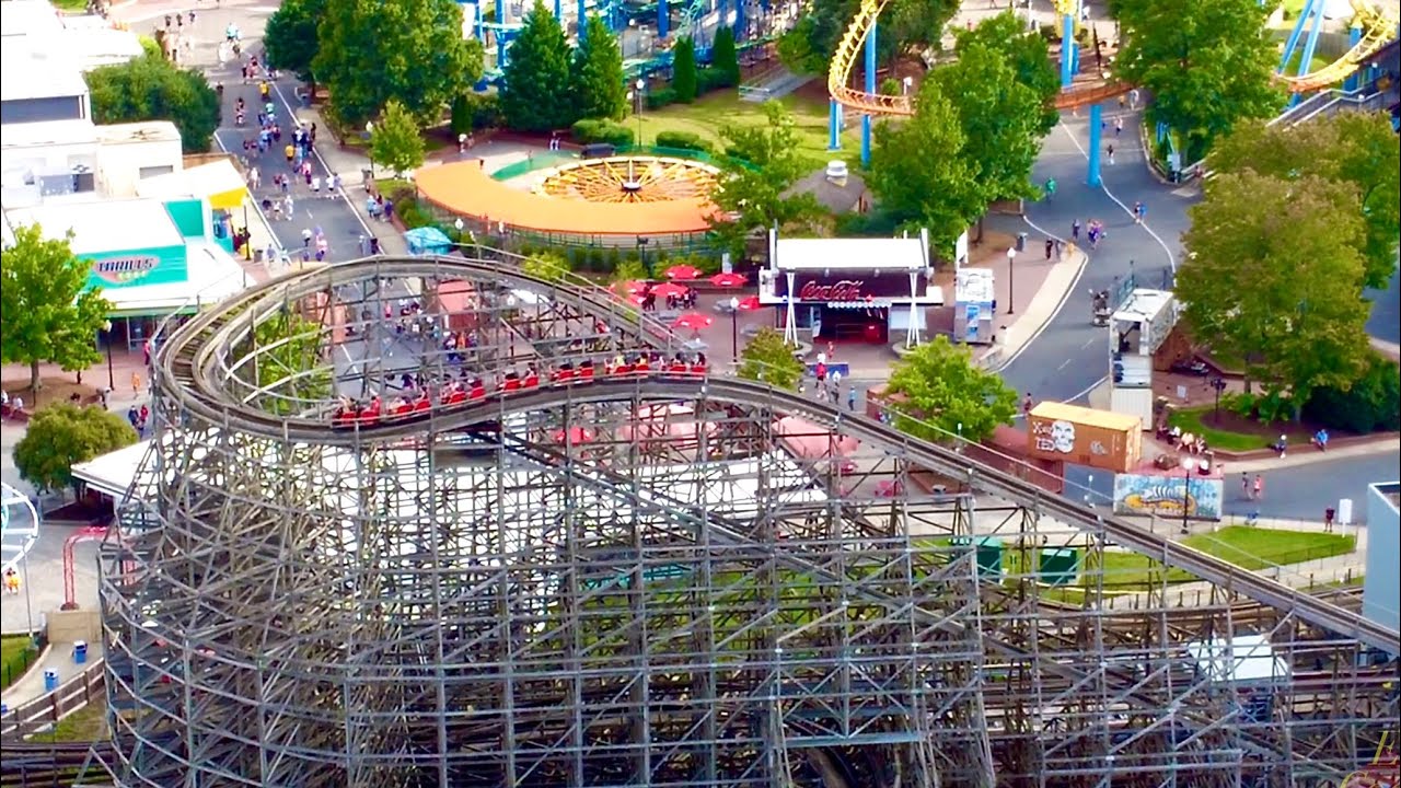 Hurler Drone Footage 4K 60fps BORING Wooden Coaster Carowinds, NC - YouTube