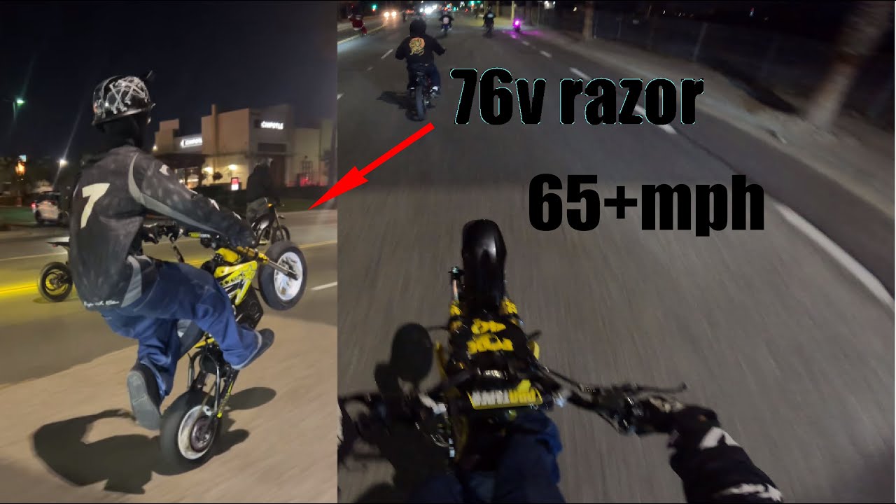I took my 76v razor too a stunt ride !!!!! - YouTube