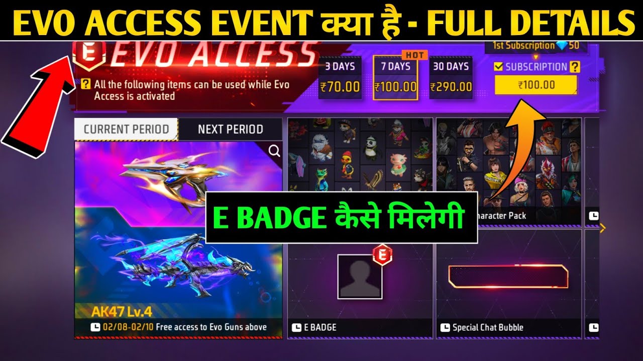 Evo Access Kya Hai Fire Fire | Free Fire New Event Today Evo Access ...