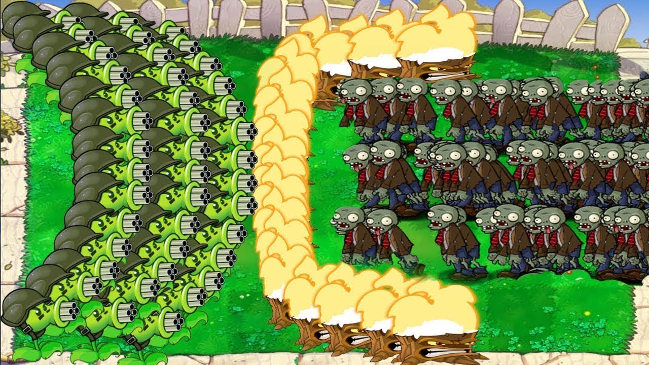 99999 Basic Zombie vs 999 Gatling Pea Epic Plants vs Zombies Hack - YouTube