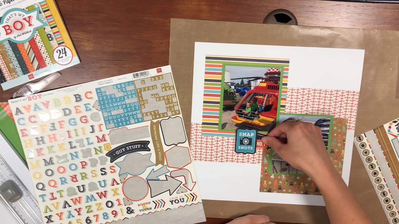 Two Page Scrapbook Layout Process Video using only a 6x6 paper pad ...