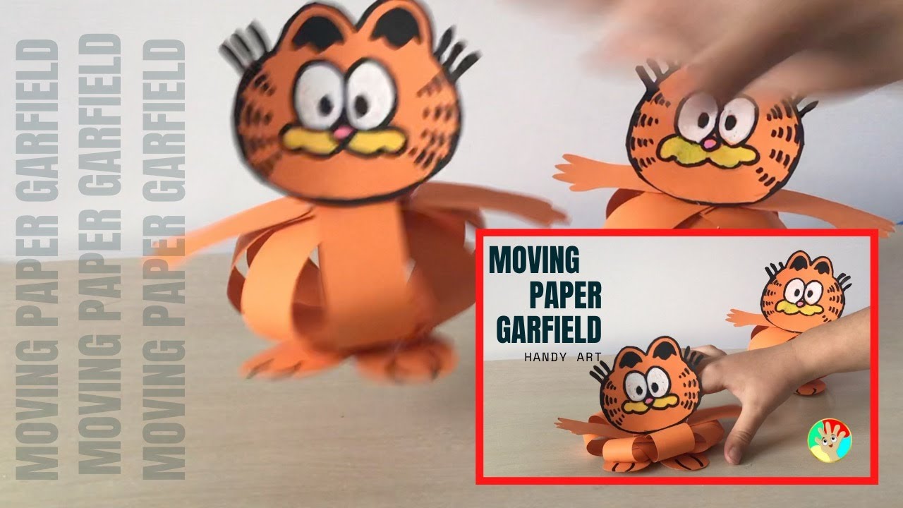 Moving Paper Garfield - Handy Art - YouTube