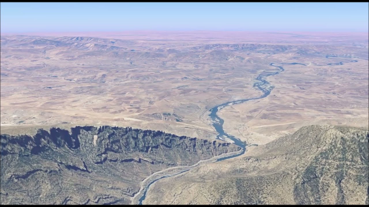 Great Zab River aerial view in imagery video virtual - YouTube