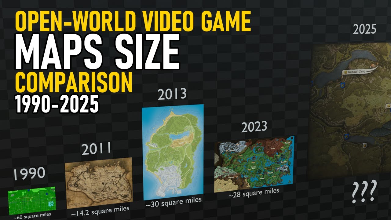 The Evolution of Open-World Game Maps (1990-2025) – Size Comparison ...