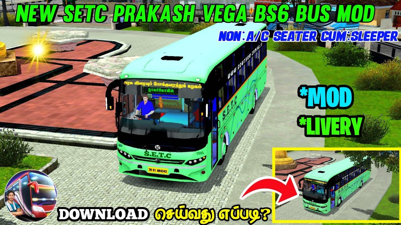 NEW SETC💚VEGA BS6 NON AC BUS MOD RELEASED FOR BUSSID 🔥|DOWNLOAD செய்வது ...
