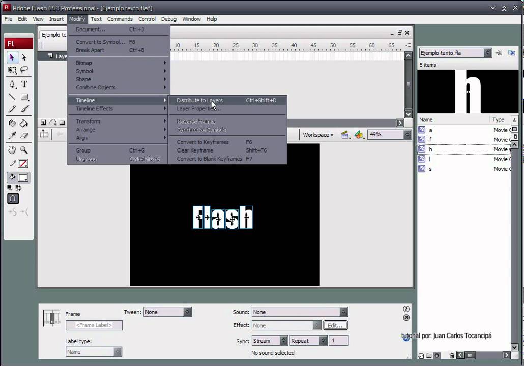 Tutorial 3 Animación de Movimiento y texto en flash - YouTube
