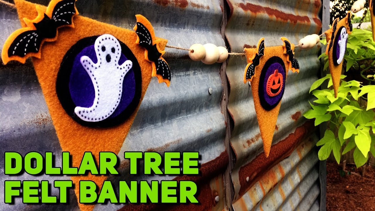 Adorable DIY Felt Halloween Banner -- Dollar Tree Crafts -- Fall 2019 ...