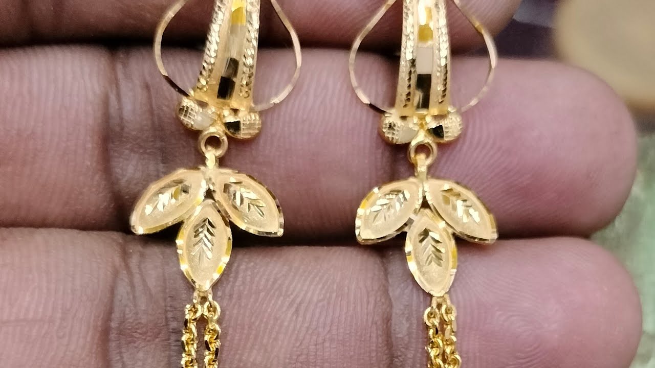 Stud !! Gold !! Earnings !! Design !! hallmark 22k Gold # ‌new design # ...