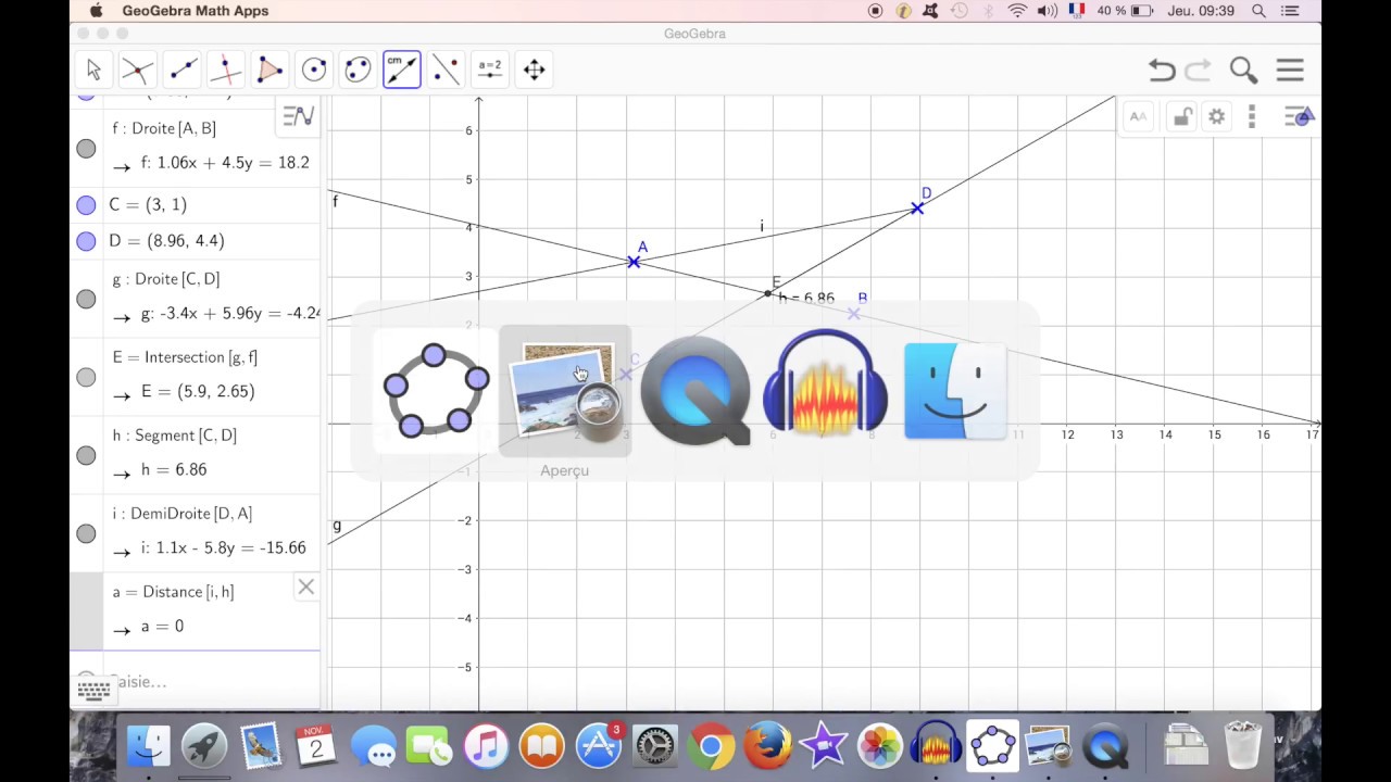 Introduction Geogebra (1) : placer des points et tracer des droites ...