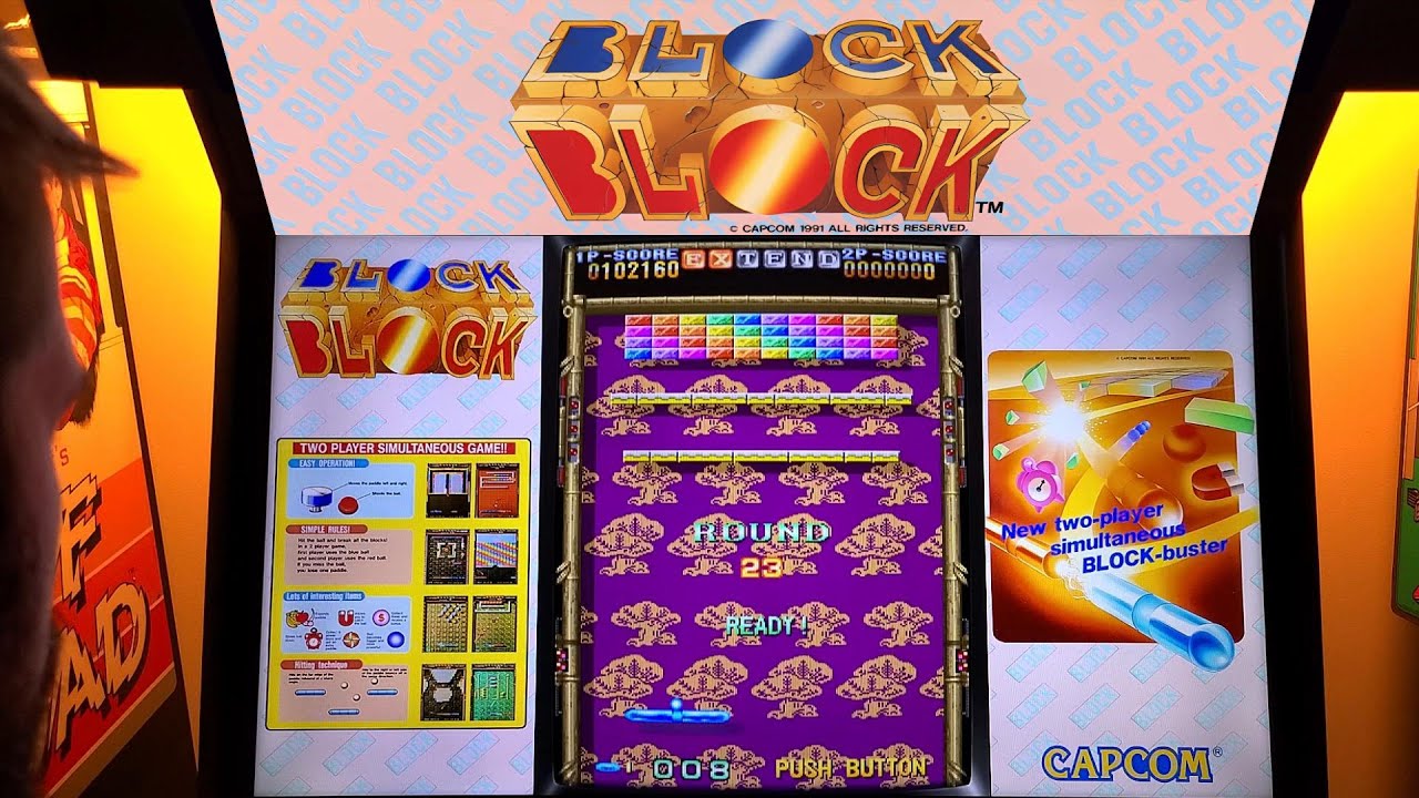 Block Block Arcade Cabinet MAME Gameplay w/ Marquee - YouTube