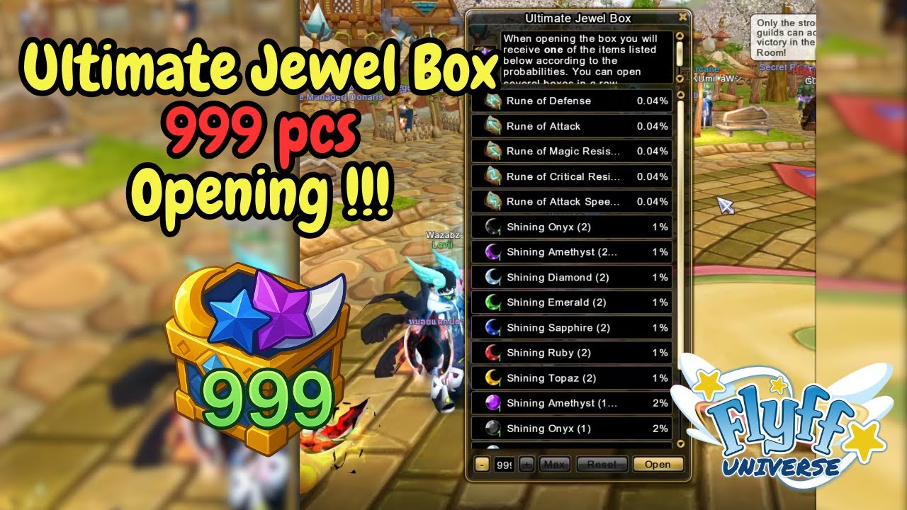Flyff Universe - Ultimate Jewel Box 999 pcs opening!!! - YouTube