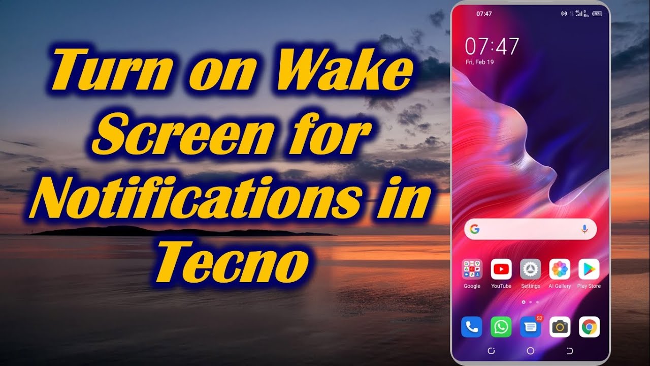 Turn on Wake Screen for Notifications in Tecno - YouTube