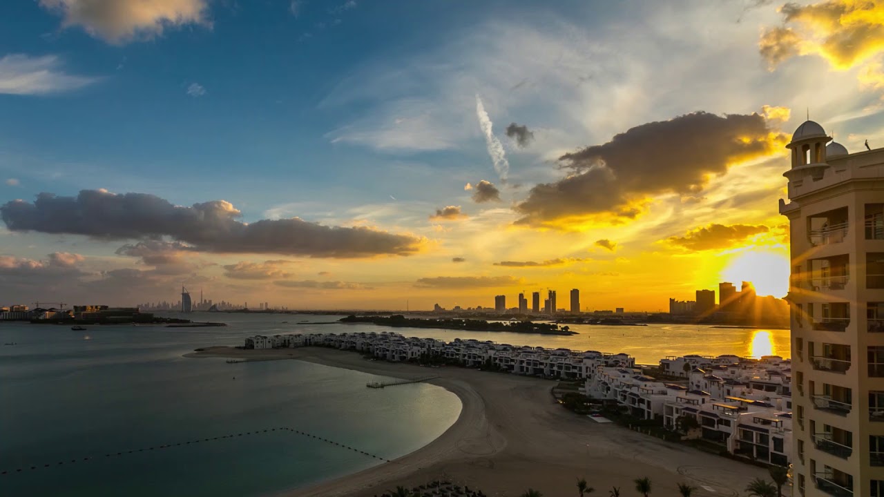 Dubai Sunrise Timelapse from Palm Jumeirah - YouTube