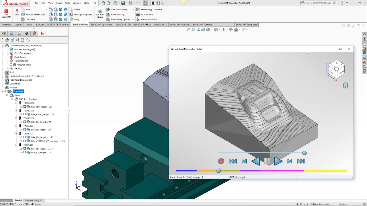 SolidCAM 2019: Simulator Solid Model Visibility - YouTube