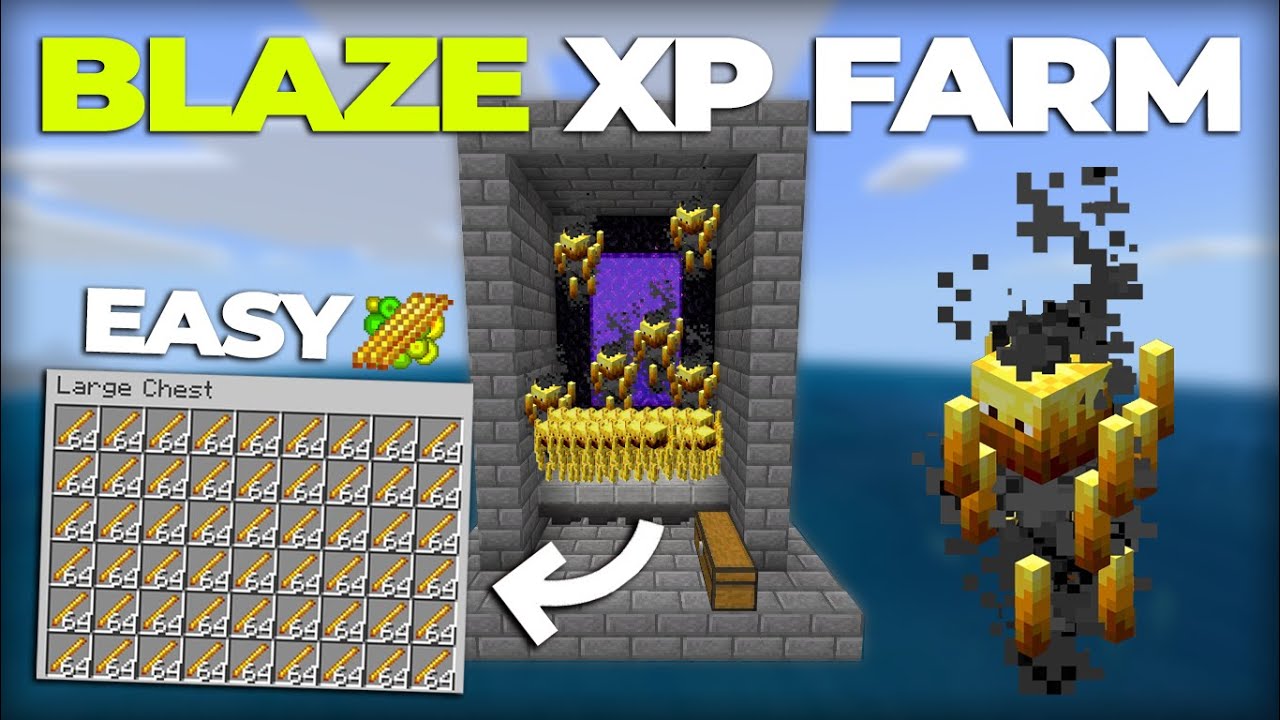 NEW EASY 1.17 Blaze XP Farm in Minecraft Bedrock! (mcpe) - YouTube