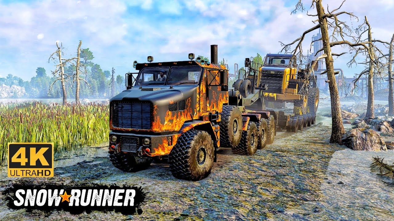 Transporting CAT 770G With Oshkosh On River Road In SnowRunner Season ...