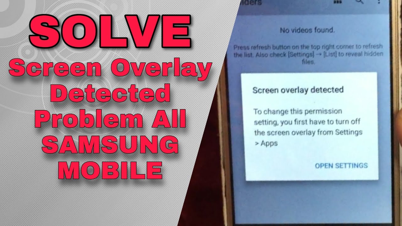 SOLVE Screen Overlay Detected Problem ALL SAMSUNG MOBILE Esey Tricis ...