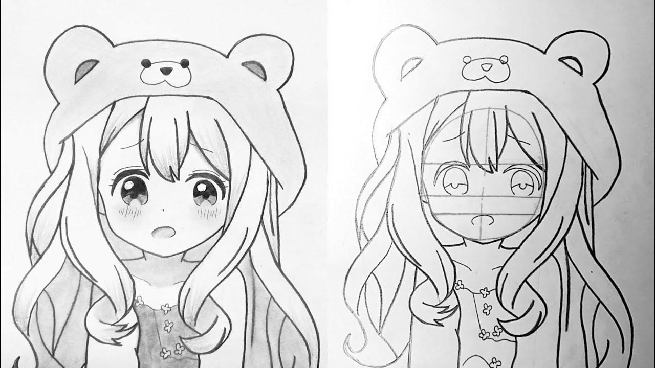 how to draw kawaii anime girl | tutorial step by step | anime sketch ...