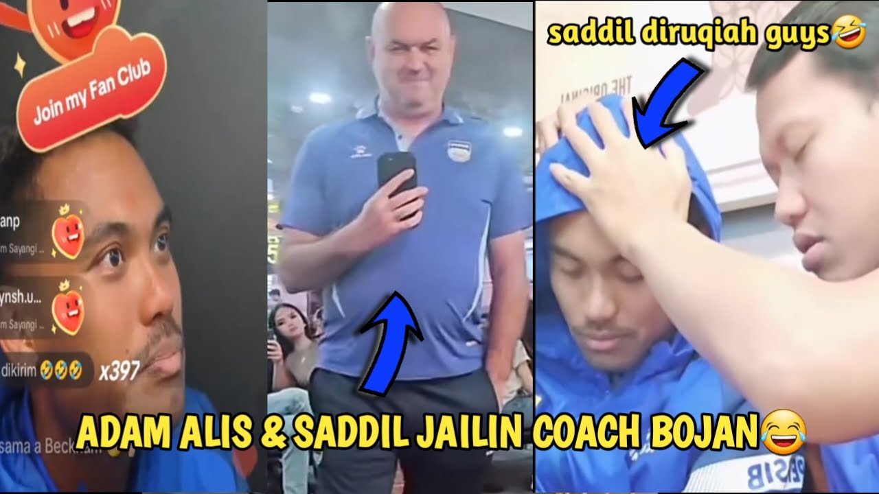 Keseruan adam alis & saddil ramdani jahilin coach bojan|BIKIN NGAKAK ...