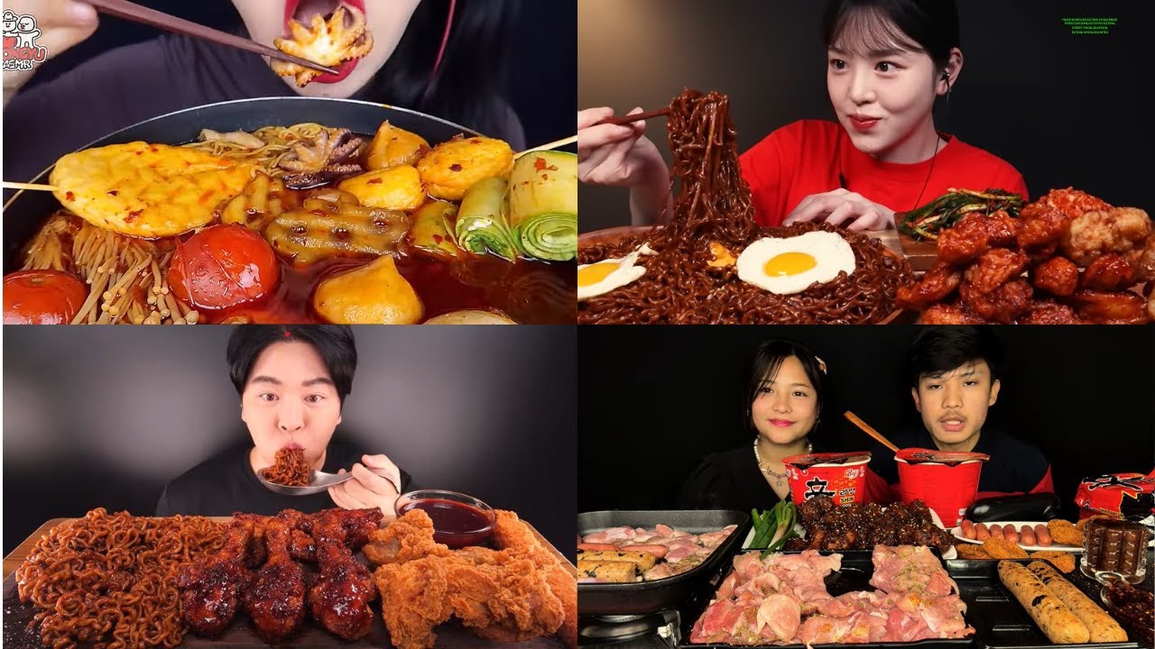 HUGE NOODLES EATING CHALLENGE,FRIED CHICKEN,OCTOPUS EATING,STREET FOOD ...