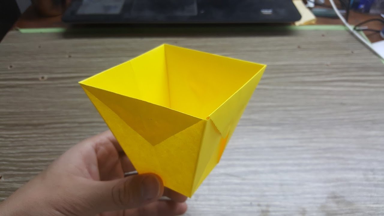 ORIGAMI-TRASH BOX EASY CRAFT TUTORIAL /DIY TRASH BIN ORIGAMI STEP BY ...