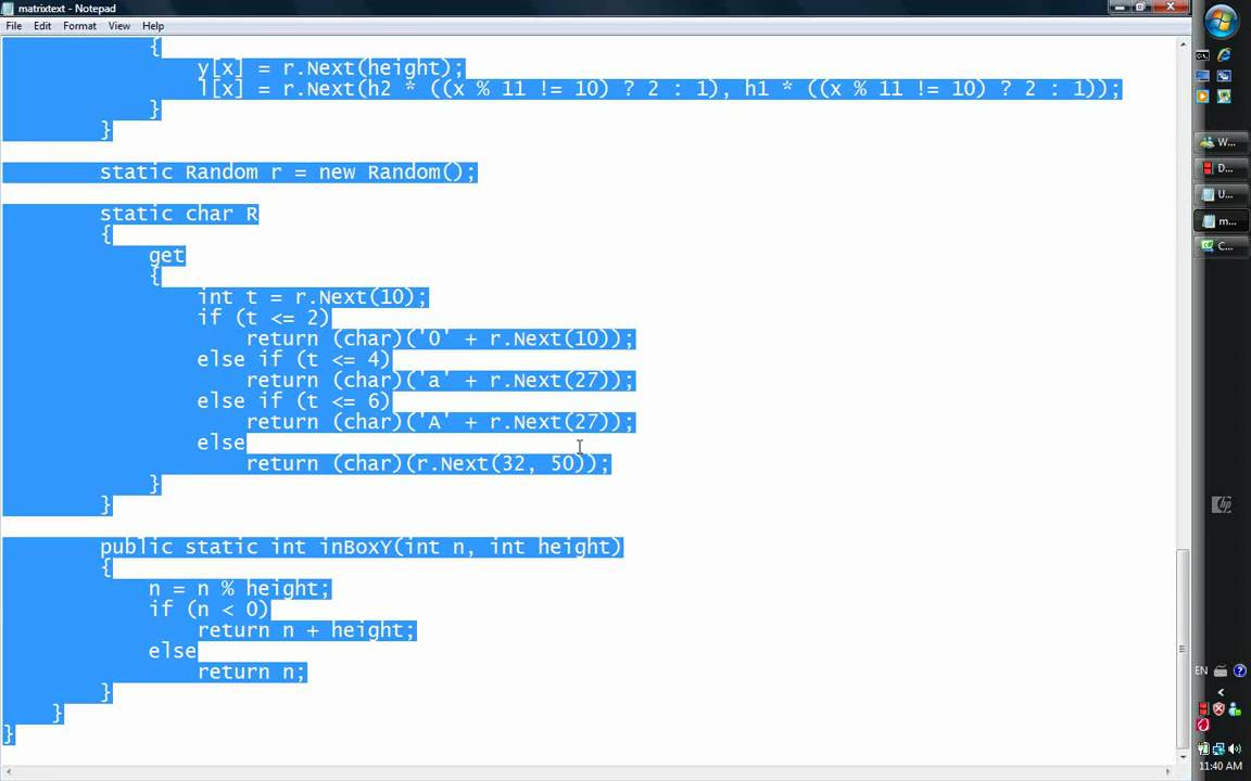 How to make a matrix using microsoft visual c# - YouTube