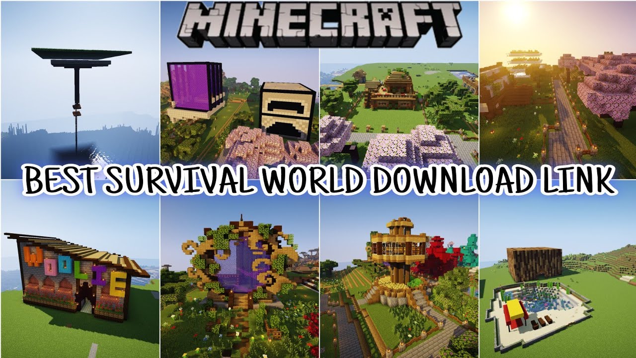 BEST SURVIVAL WORLD FOR MINECRAFT POCKET EDITION 1.21 ||BEST SURVIVAL ...