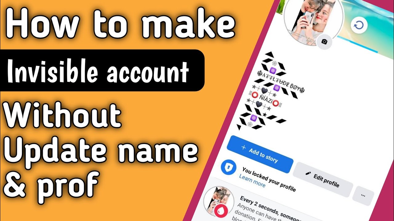 How to make invisible Facebook account Without Update name & profe ...