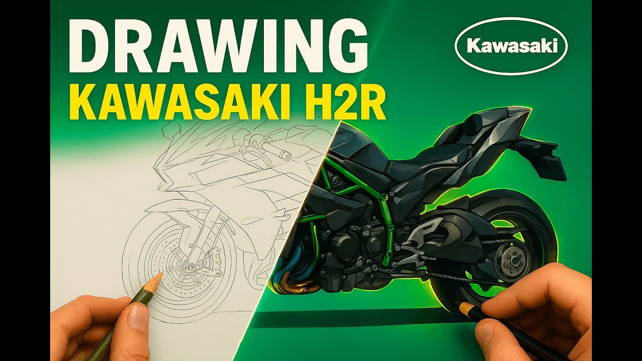 How to Draw a Kawasaki Ninja H2R Step by Step Pencil Sketch to Color ...