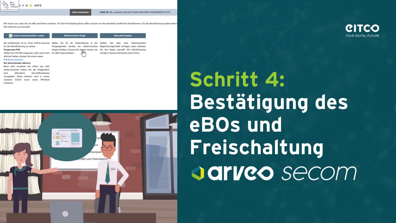 eBO-Einrichtung mit arveo secom | Schritt 4 - Bestätigung des eBOs und ...