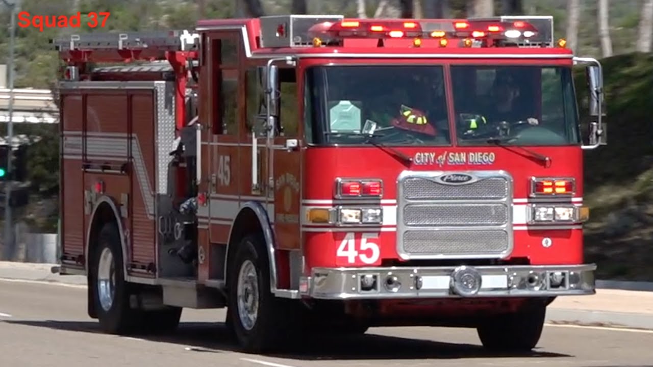 San Diego Fire E45 Responding - YouTube