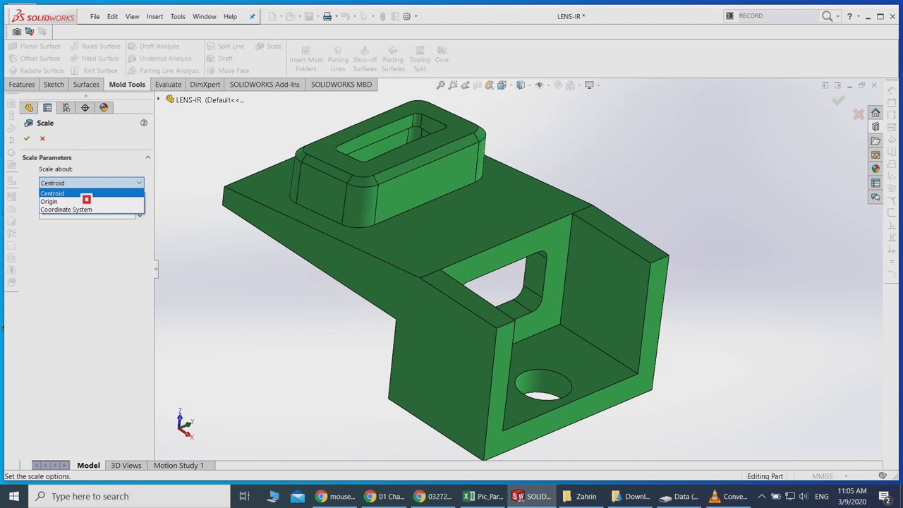 02 Scale Draft Analysis Mould03 Solidworks - YouTube