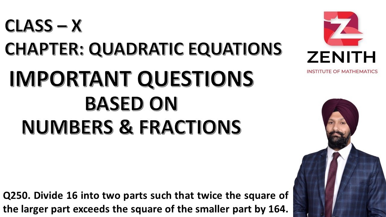 Divide 16 into two parts such that twice the square of the larger part ...